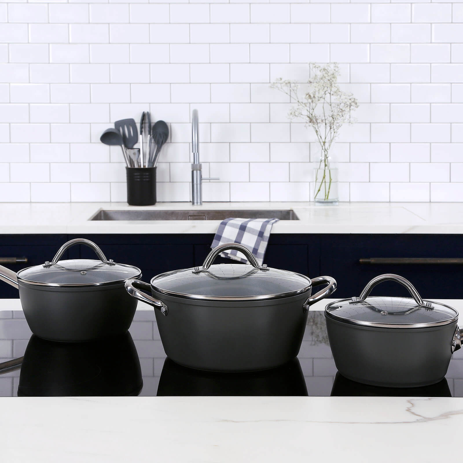 5pc Cooking Pan Set - Slate Grey | Noah: Starter Kits – UniKitOut