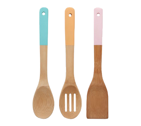 3pc Bamboo Kitchen Utensil Set - Pastel – UniKitOut